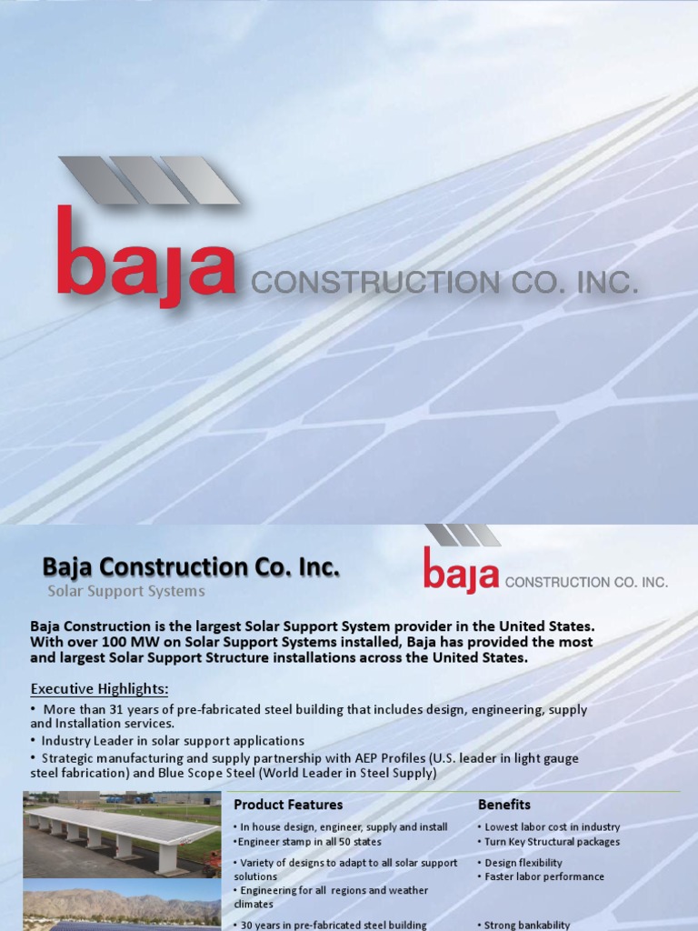 About Baja Construction | PDF | Solar Power | Renewable Energy