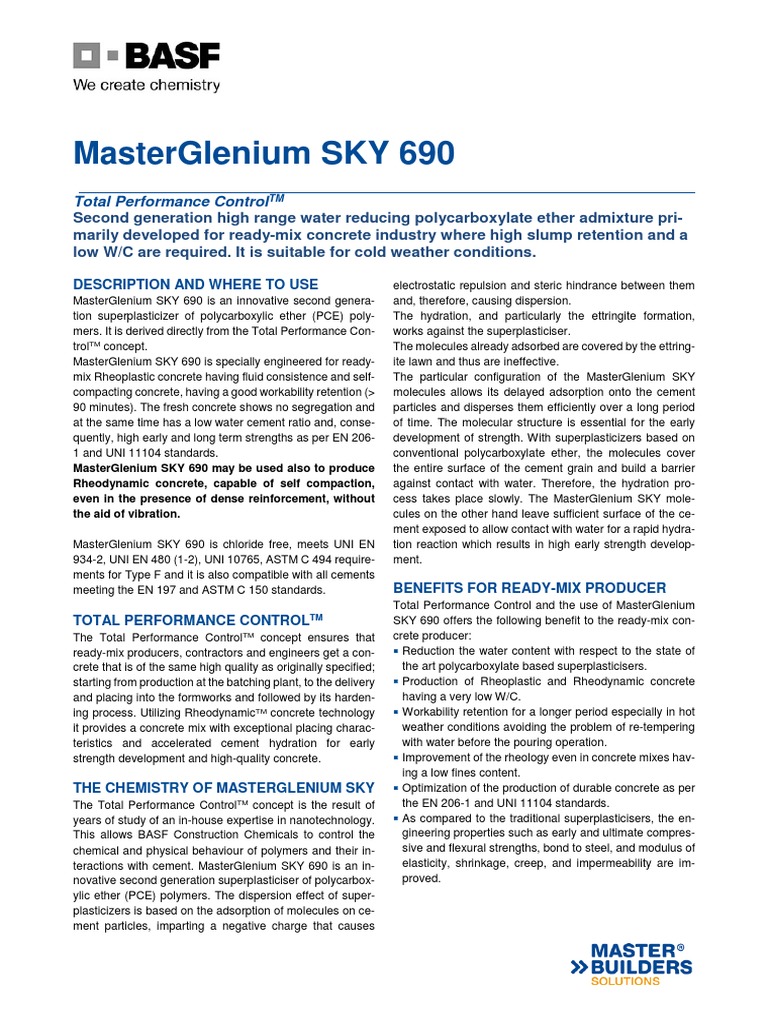 BASF-MasterGlenium SKY 690 Jan_17 En | Concrete | Cement