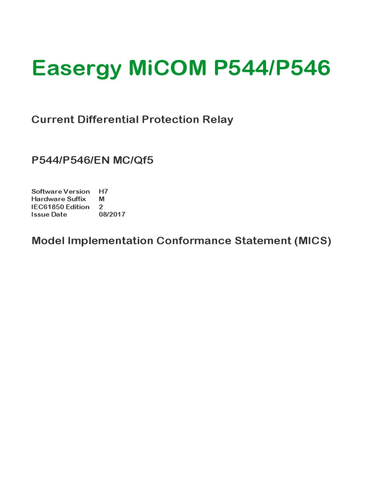 Easergy Micom P544/P546: Current Differential Protection Relay | PDF ...
