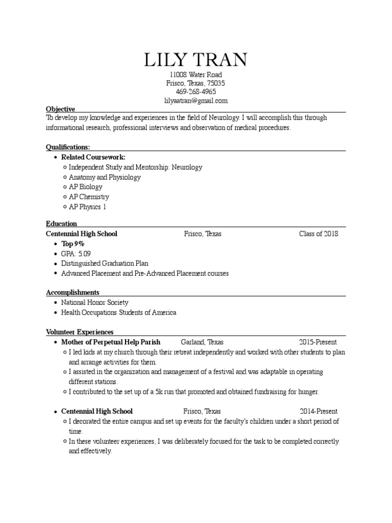 Lily Trans Resume | PDF