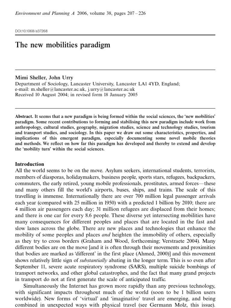 The New Mobilities Paradigm Explained | PDF | Science