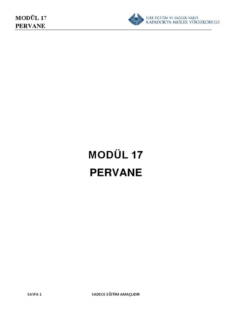 Modül 17 Pervane Tümü | PDF