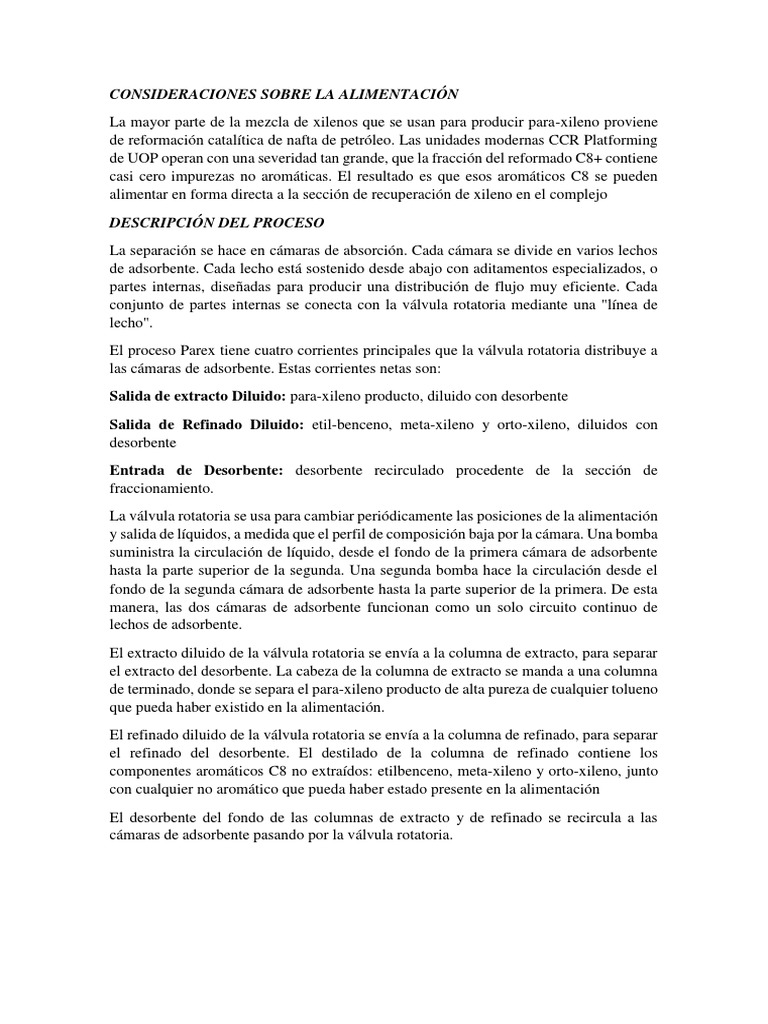 Proceso Parex de UOP | PDF | Física Aplicada e Interdisciplinaria ...