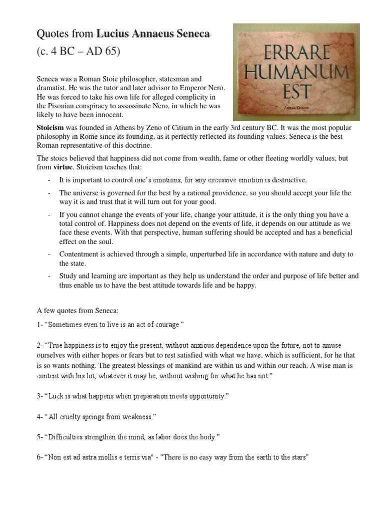 quotes from seneca | Seneca The Younger | Stoicism