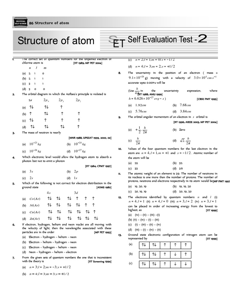 Quantum Numbers & Atomic Structure | PDF | Electron Configuration ...