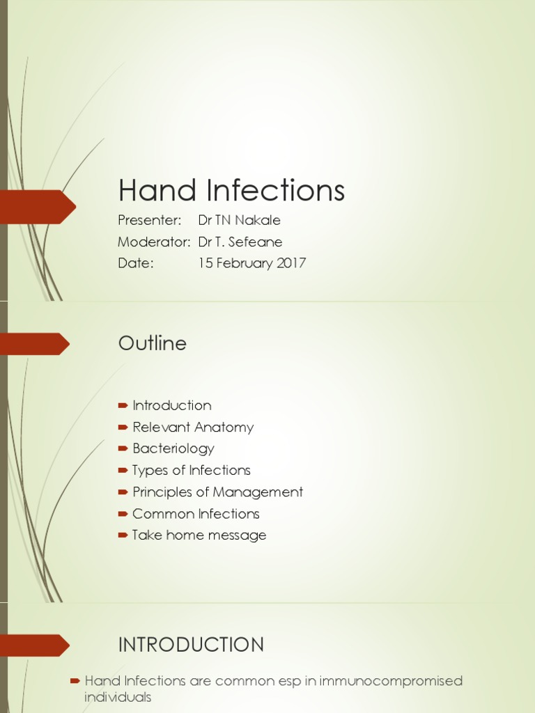 Hand Infections | PDF | Finger | Hand