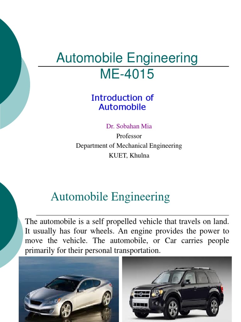 Introduction to Automobile Engineering | PDF | Transmission (Mechanics ...