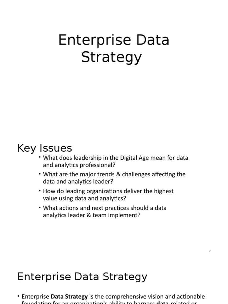 Enterprise Data Strategy Overview | PDF | Strategic Management | Analytics