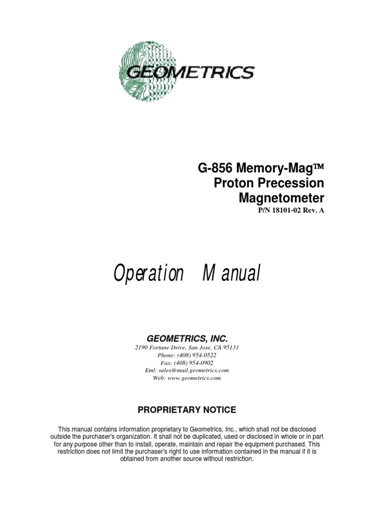 Manual - Magnetometro - G-856A & AX OP MAN | PDF | Magnetometer ...