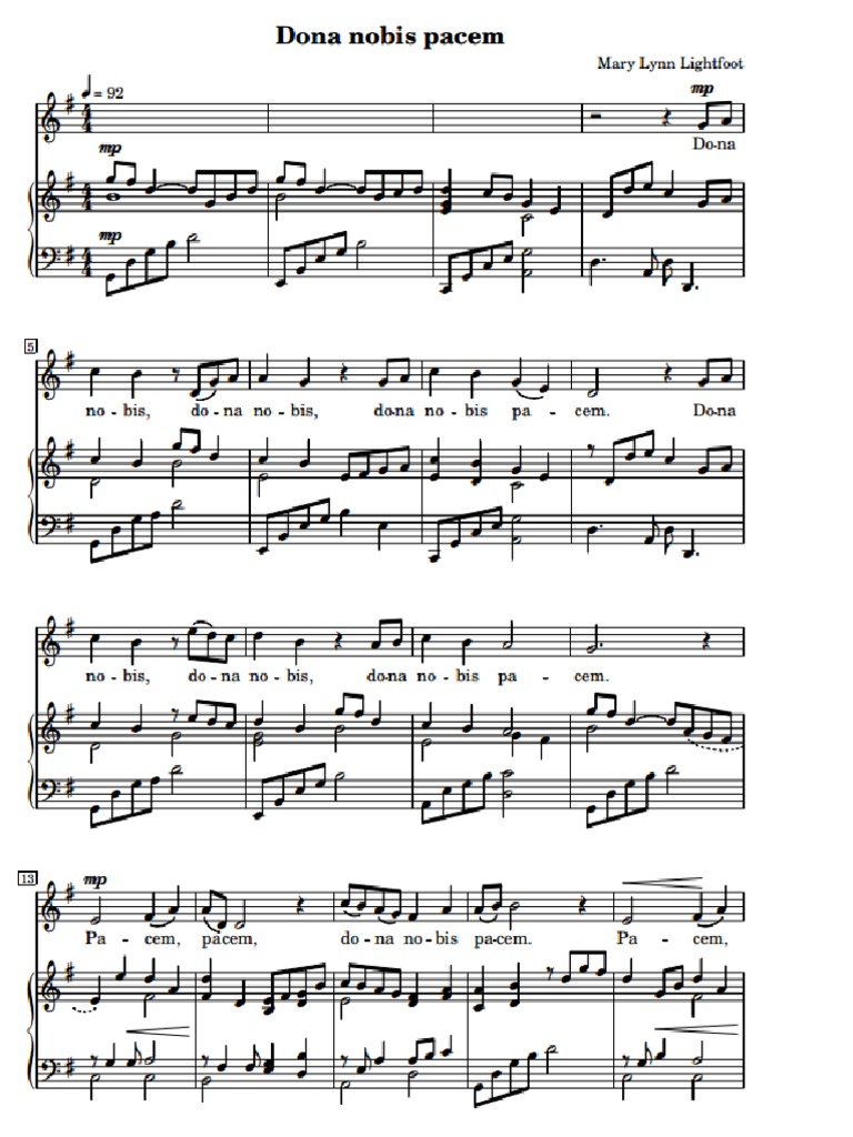 Dona Nobis Pacem - Lightfoot | PDF
