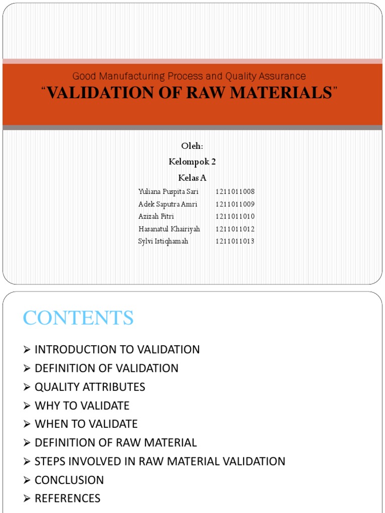 Raw Material | PDF | Shelf Life | Verification And Validation