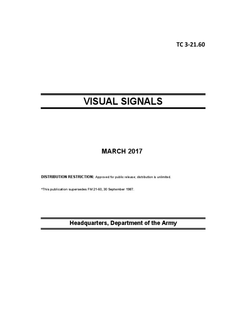Army Visual Signals Manual TC 3-21.60 | PDF | Hand | United States Army