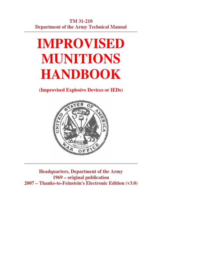 US Army Manual - TM 31-210 - Improvised Munitions Handbook | PDF ...