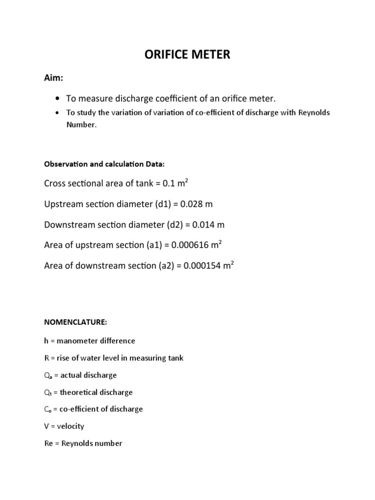 Orifice | Flow Measurement | Chemical Engineering
