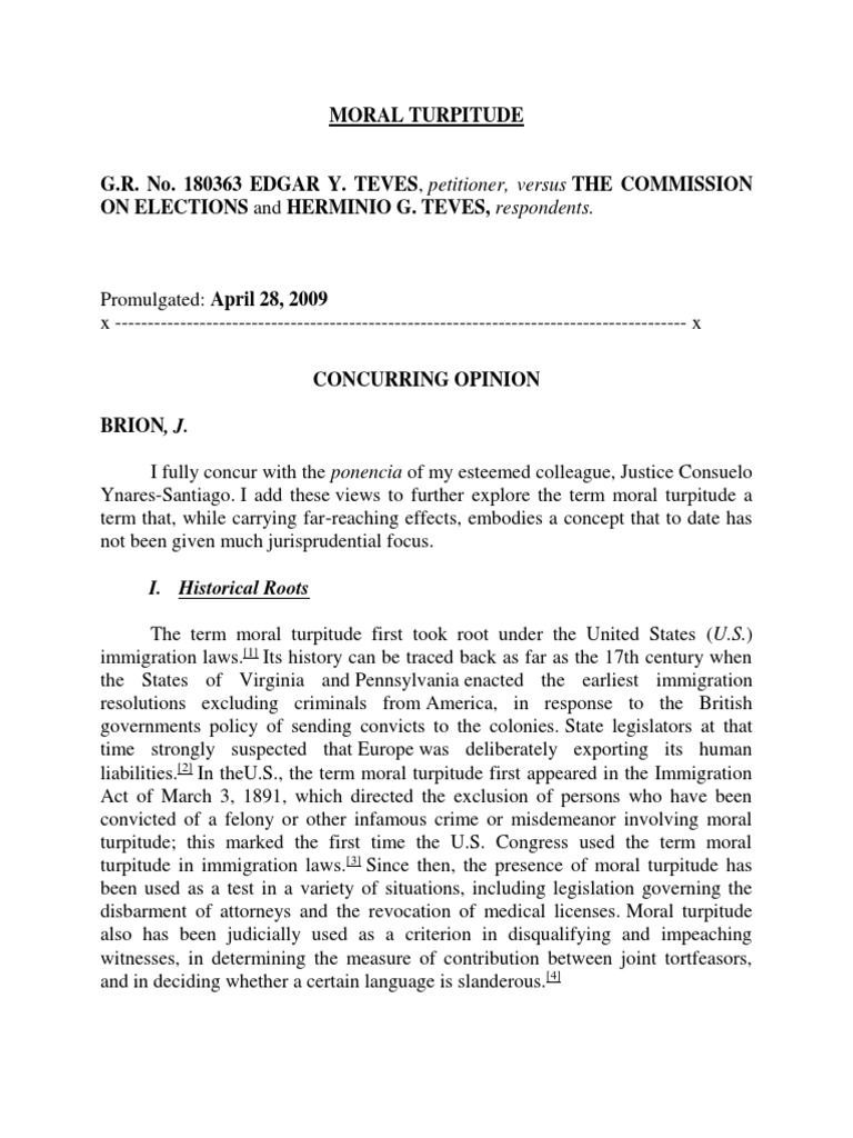 Moral Turpitude: I. Historical Roots | PDF | Moral Turpitude | John ...