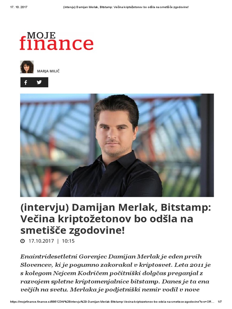 Intervju Damijan Merlak, Bitstamp | PDF