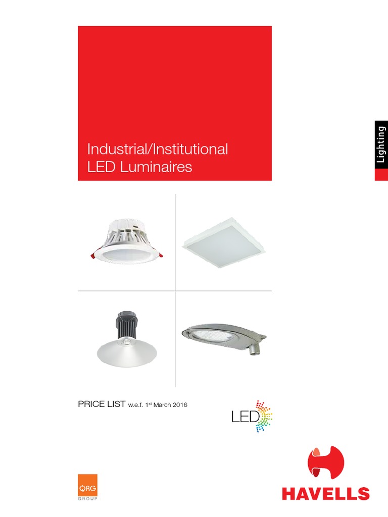 Havells Industrial LED Luminaire Price List | PDF | Light Emitting ...