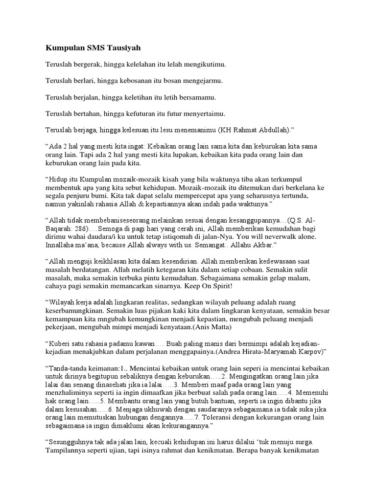 Kumpulan SMS Tausiyah | PDF