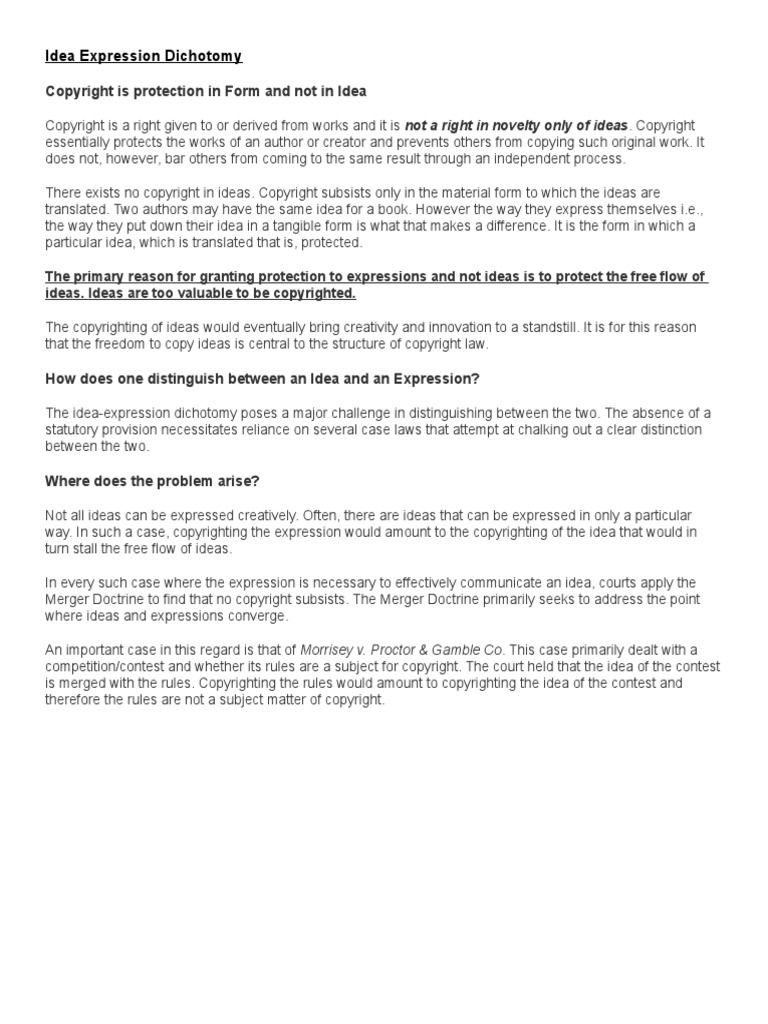 IPL - Idea Expression Dichotomy | PDF