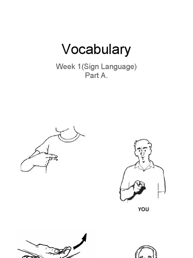 Sign Langauge Vocabulary Terms - 2 | PDF