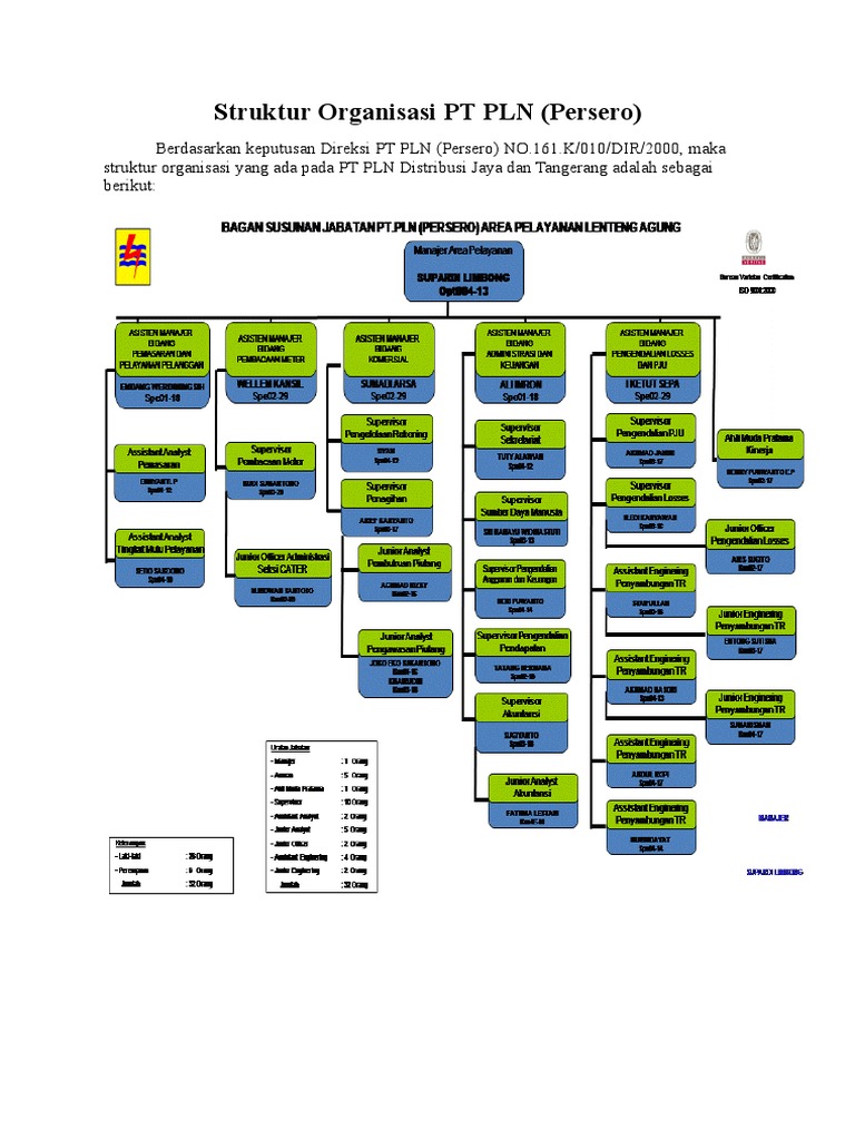 Struktur Organisasi PT PLN | PDF