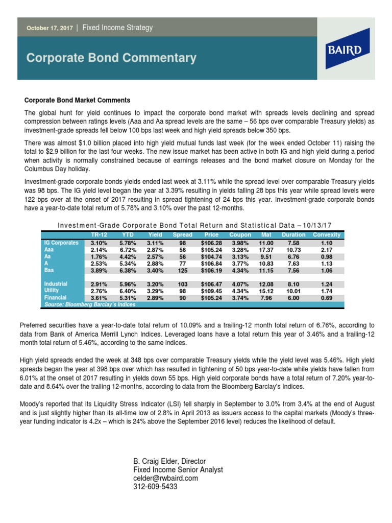 Fixed Income Weekly Commentary | PDF | Bond Credit Rating | Standard ...