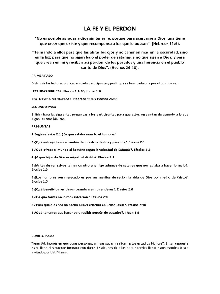 Lecciòn 6 La Fe y El Perdon | PDF | Satán | Cristo (título)