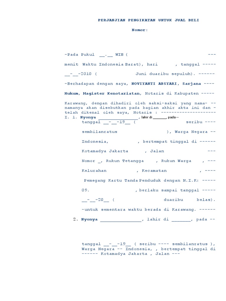 Contoh Akta PPJB | PDF