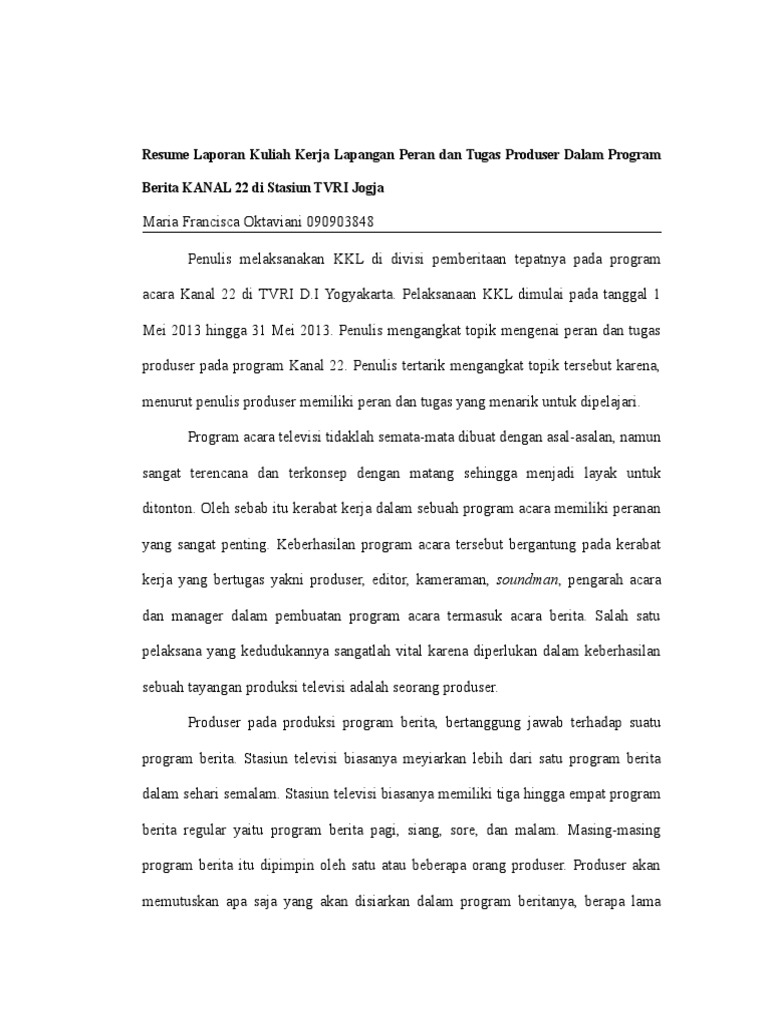 Resume Laporan KKL | PDF | Seni