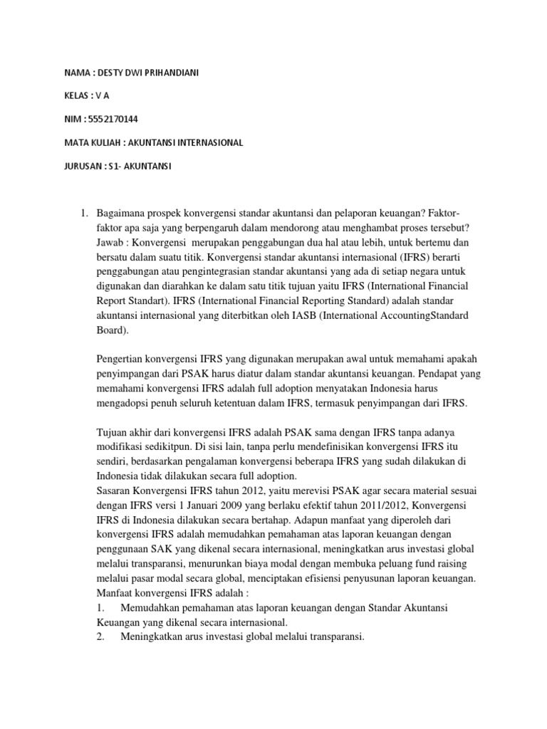 Uts Akuntansi Internasional | PDF | Bisnis | Pengelolaan Keuangan & Uang