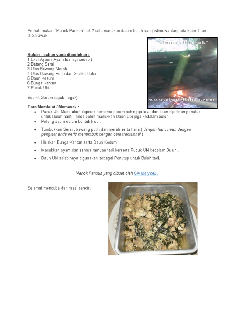 Manuk Pansuh | PDF