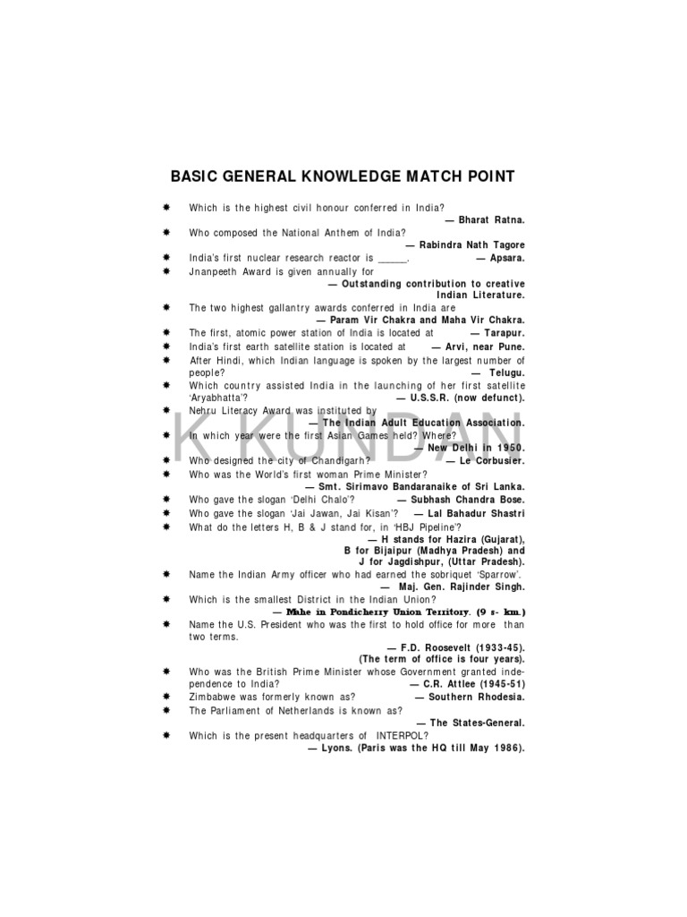 Basic GK - K Kundan | PDF