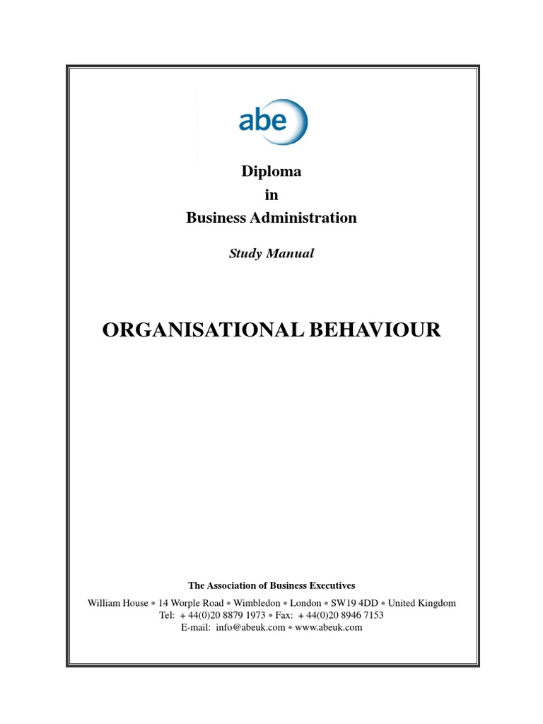 Organisational Behaviour | PDF | Goal | Leadership