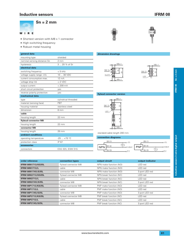 Bezkontakt Sensor IFRM 08 | PDF | Bipolar Junction Transistor | Electrical Connector