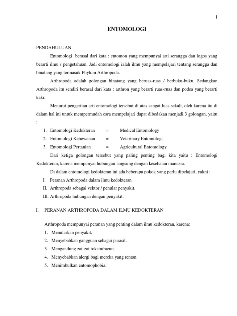 Entomologi Modul | PDF | Sains & Matematika | Ilmu Sosial