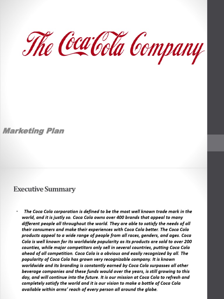 Coca-Cola Marketing Plan | PDF | Coca Cola | The Coca Cola Company