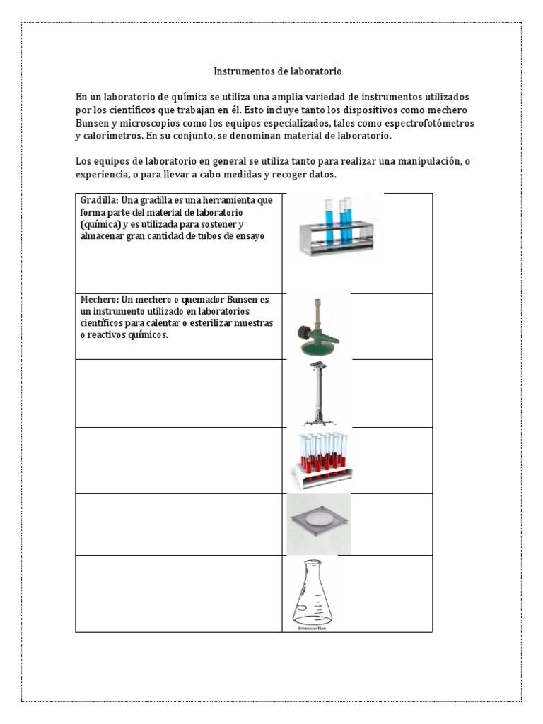 Instrumentos de Laboratorio | PDF | Tecnología