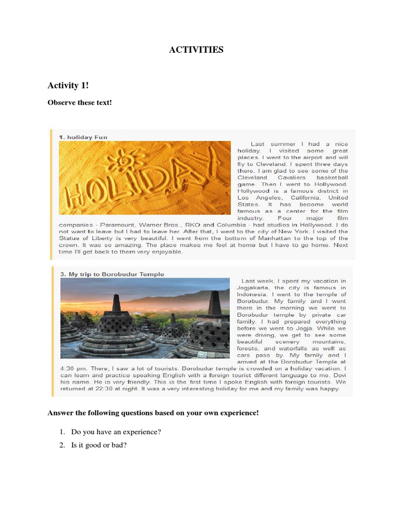 Activities: Observe These Text! | PDF