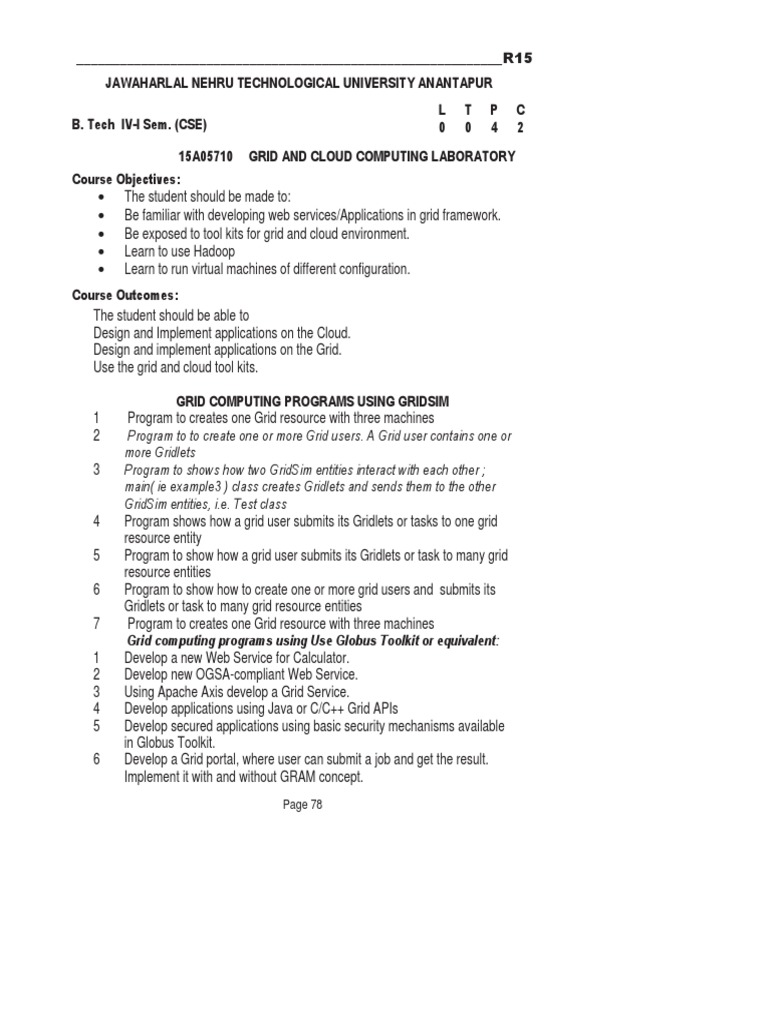 Jntu r15 CC Lab Programs | PDF | Grid Computing | Cloud Computing