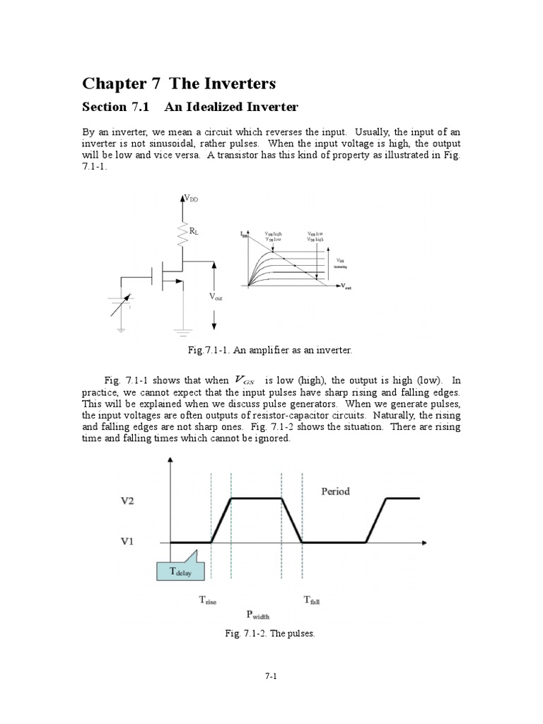 Chapter 7 The Inverters: Section 7.1 An Idealized Inverter | PDF ...