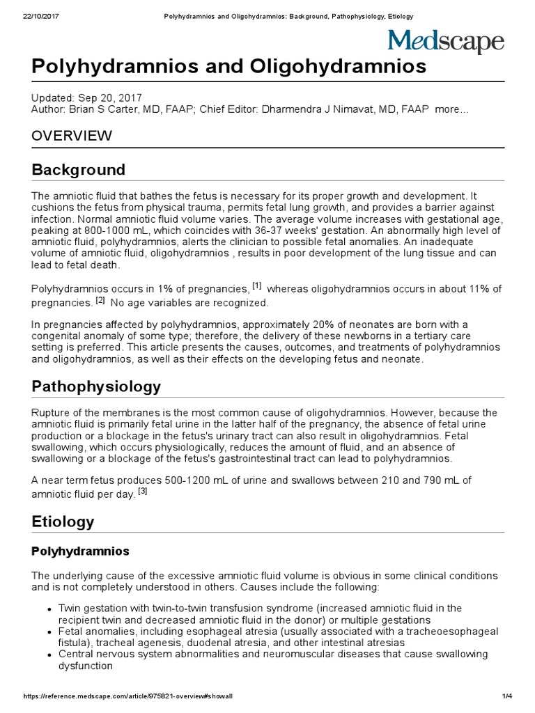 Polyhydramnios And Oligohydramnios