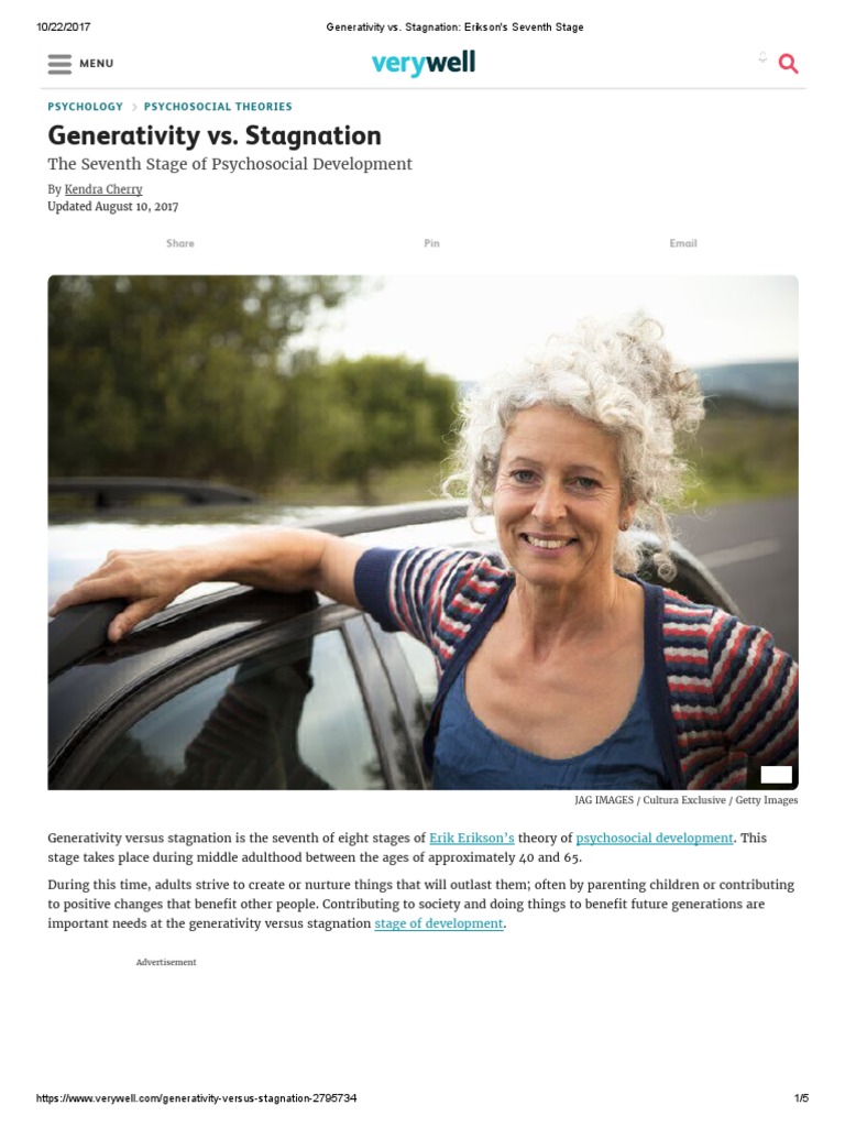 Generativity Vs | PDF | Cognitive Science | Human Development