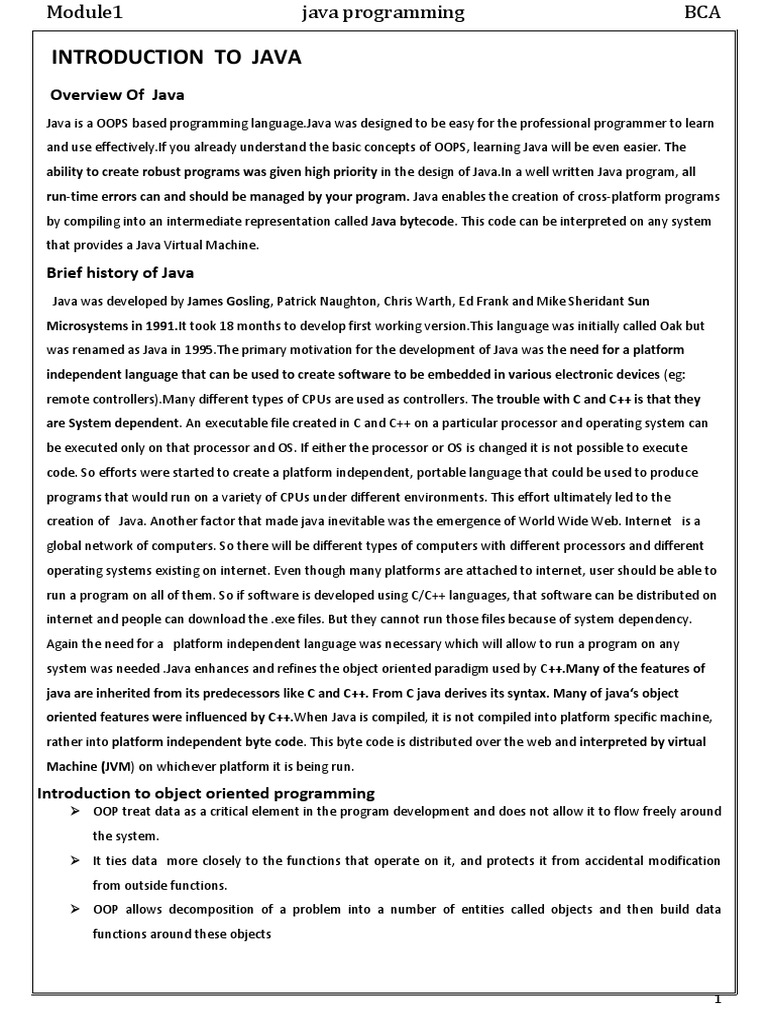 Module1 New | PDF | Java Virtual Machine | Data Type