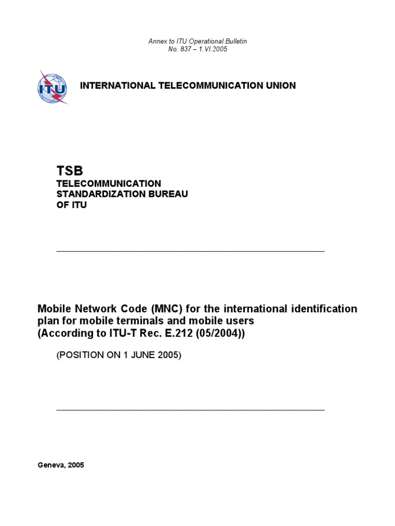 Codigos Mundiales MCC+MNC | PDF
