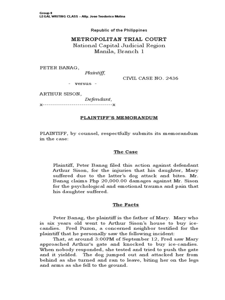 Peter Banag S Case | PDF | Negligence | Damages