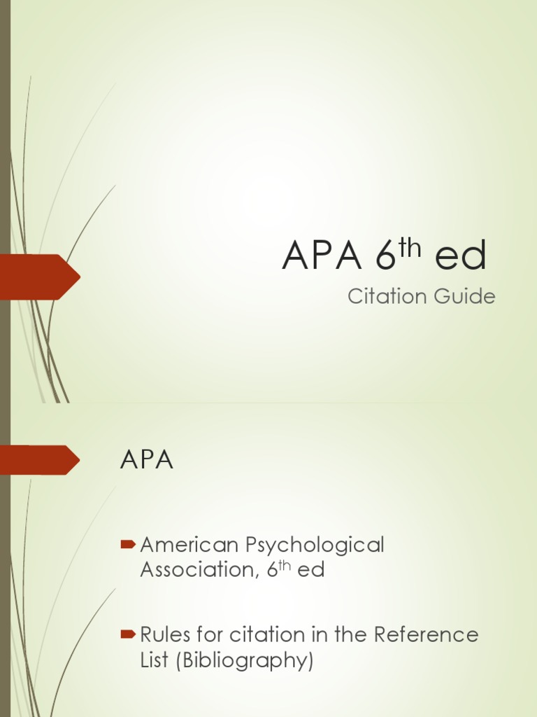 Apa 6TH Ed | PDF