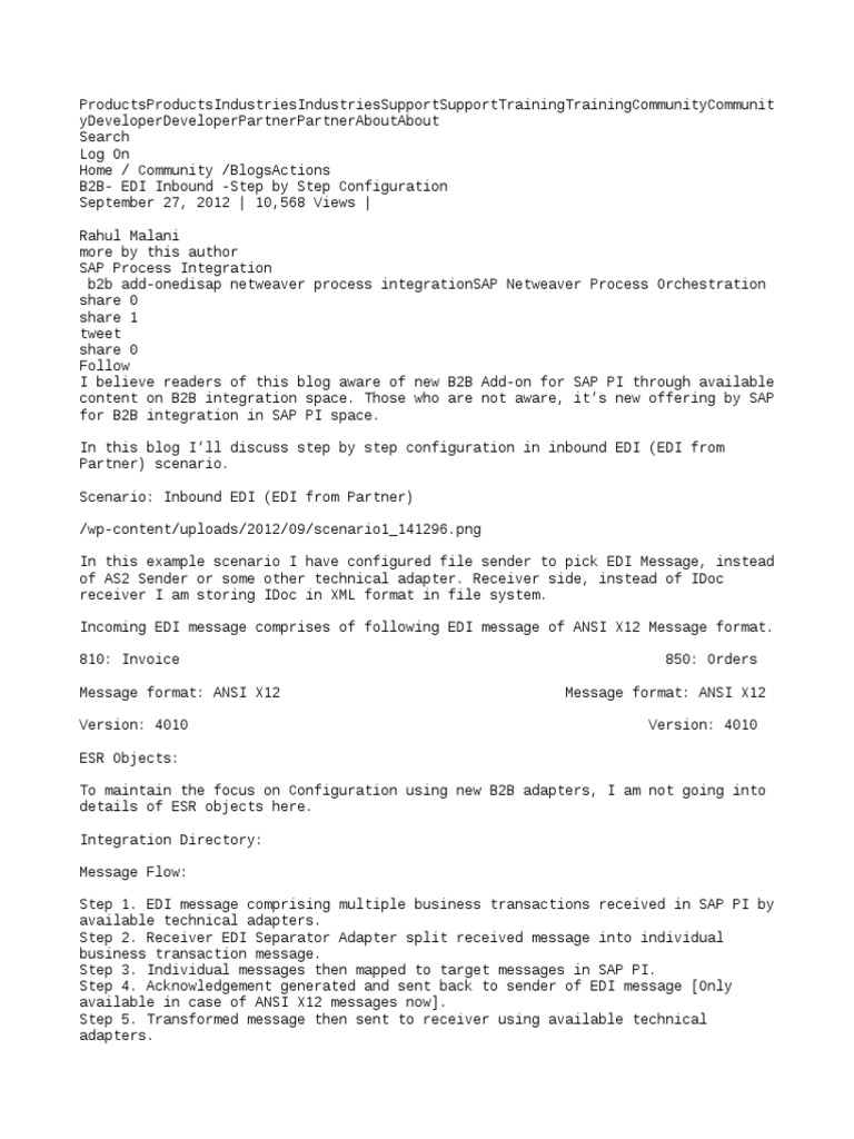 B2B - EDI Inbound - Step by Step Configuration | PDF | Electronic Data Interchange | Application ...