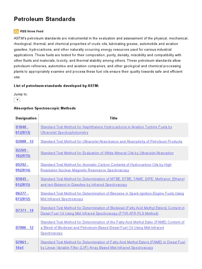 A Comprehensive Review of ASTM Petroleum Standards for Testing Crude ...