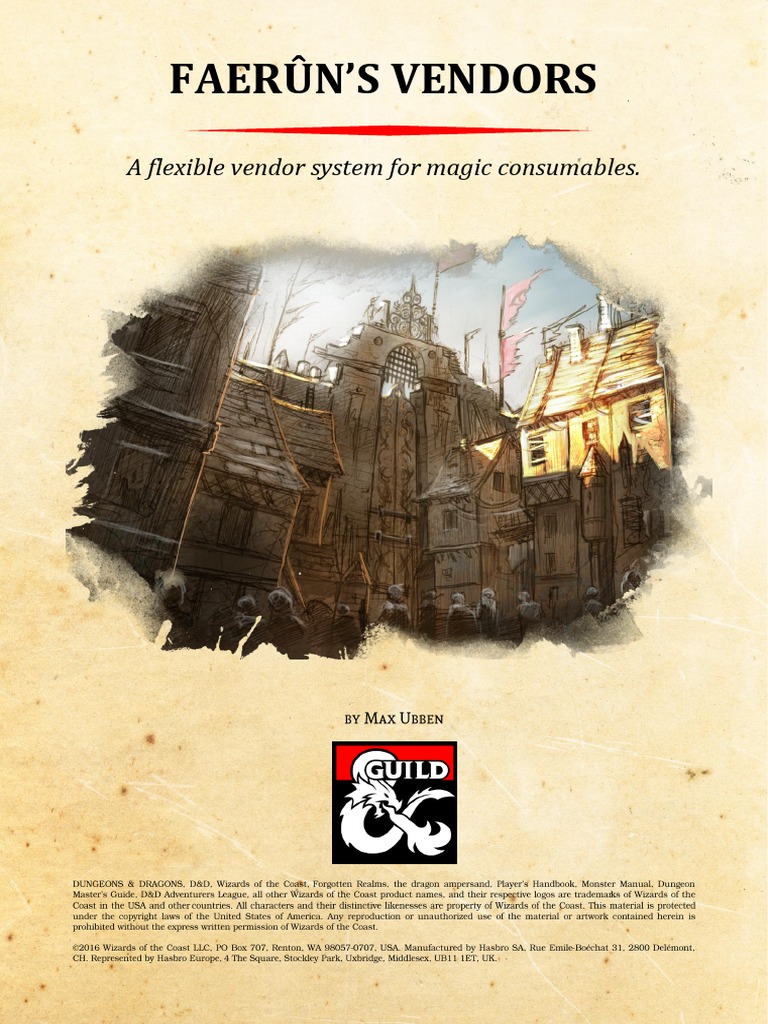 Faeruns Vendors - A Flexible Vendor System For Magic Consumables | PDF ...