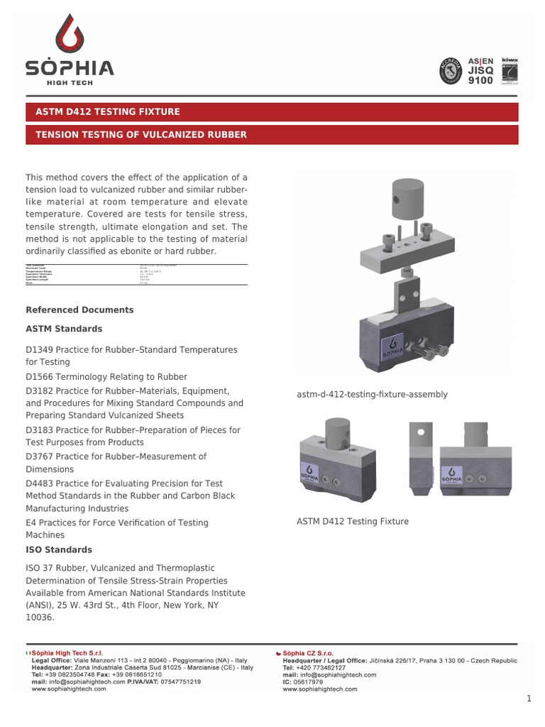 Astm d412 Testing Fixture | PDF | Natural Rubber | Ultimate Tensile ...